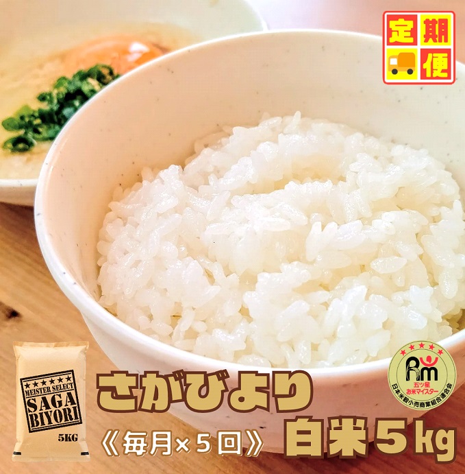 CI259_【5回定期便】さがびより白米5kg|JALふるさと納税|JALのマイルがたまるふるさと納税サイト
